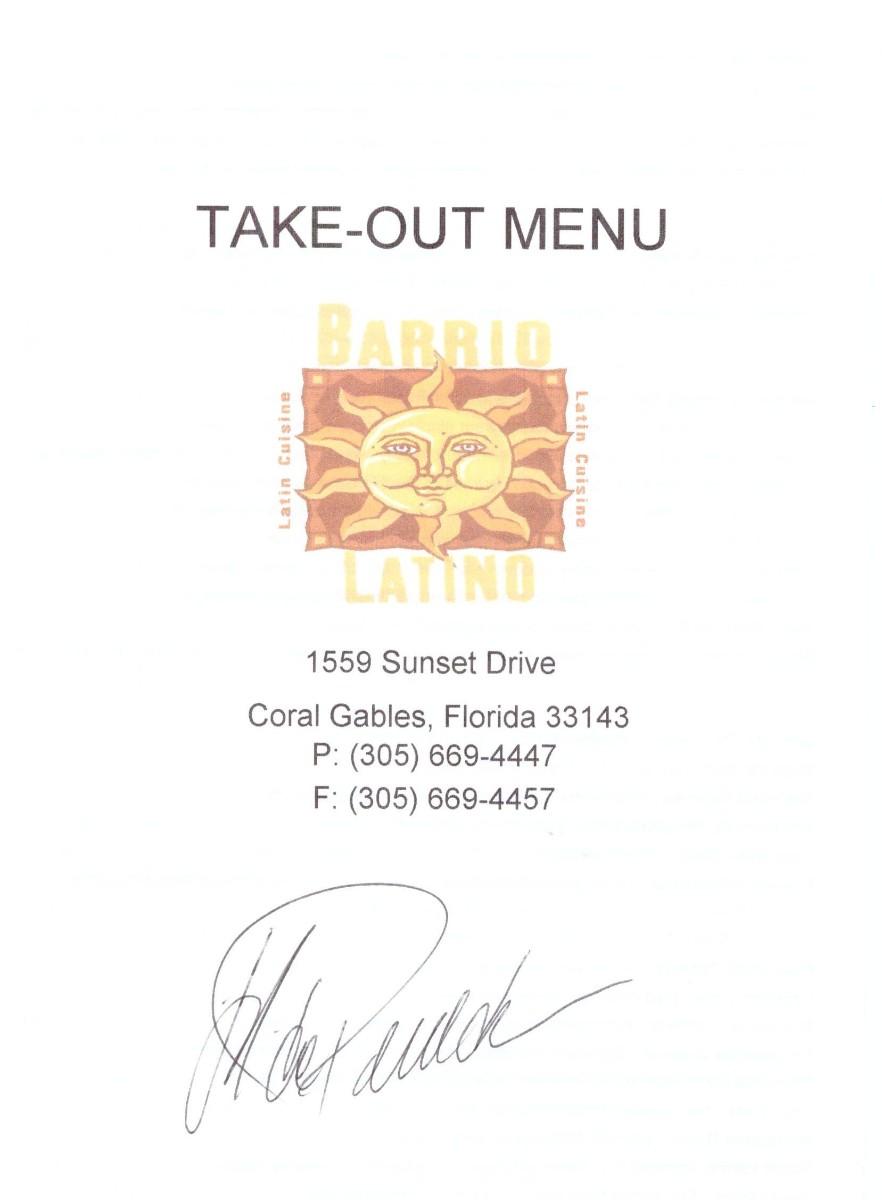 Jorge Posada signed menu | EstateSales.org
