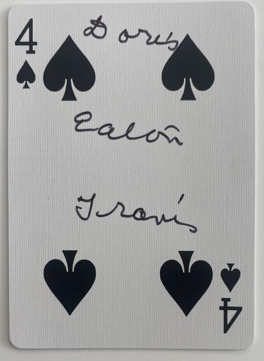 Doris Eaton Travis signed playing card | EstateSales.org