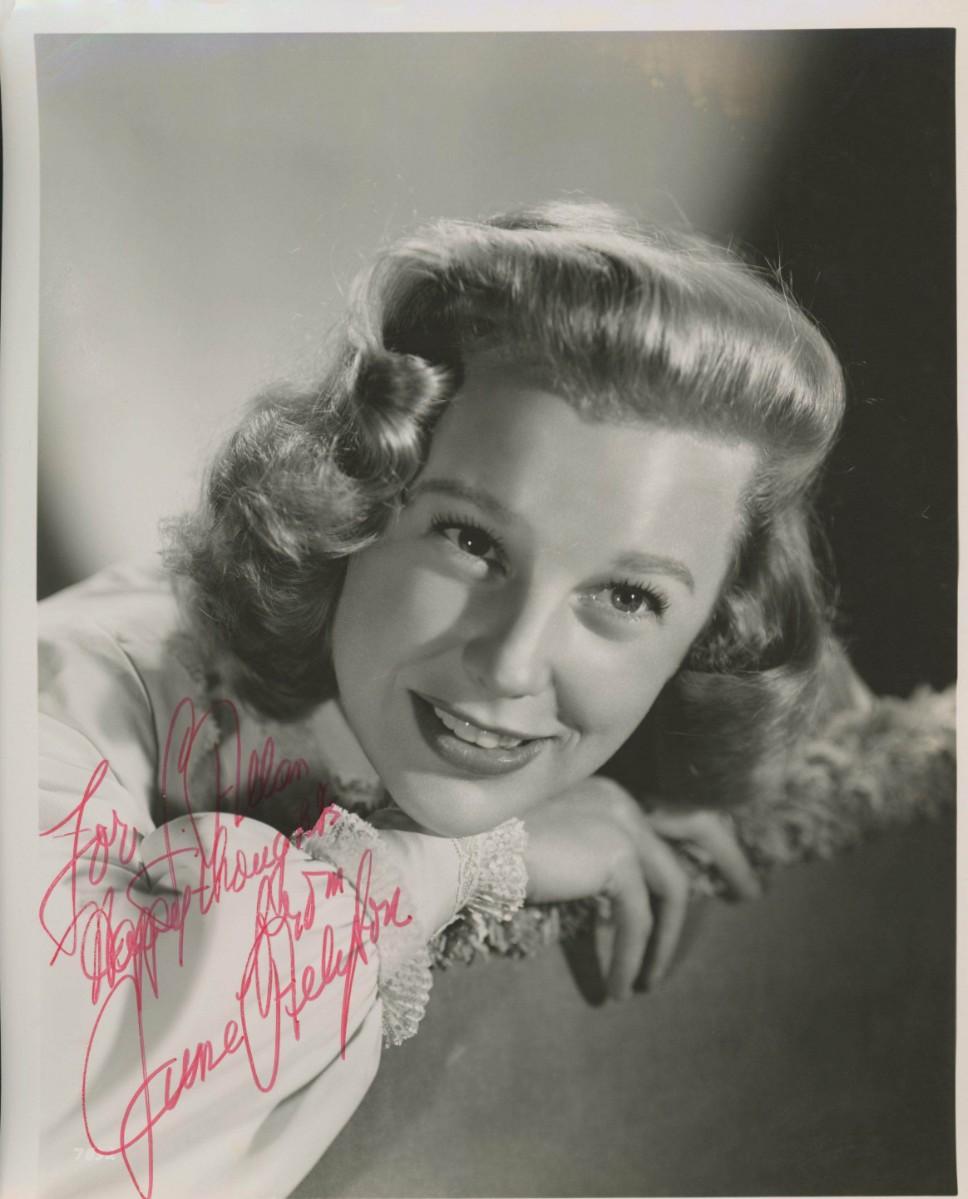 June Allyson signed photo | EstateSales.org