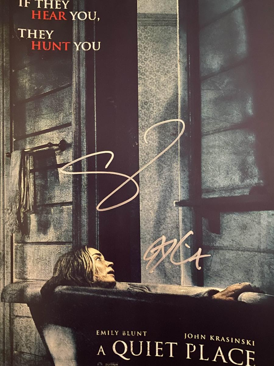 A Quiet Place Emily Blunt and John Krasinski signed mini movie poster ...