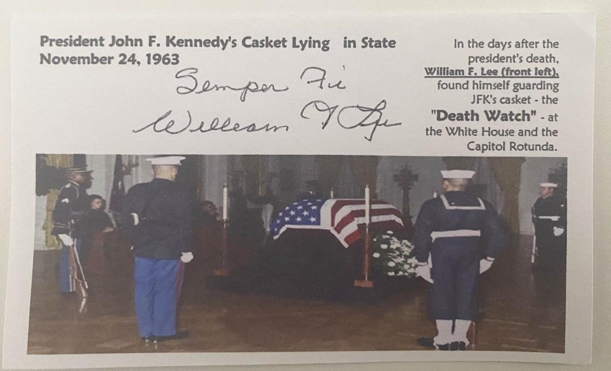 JFK Assassination Death Watch U.S. Marines Lt. William F. Lee signed ...