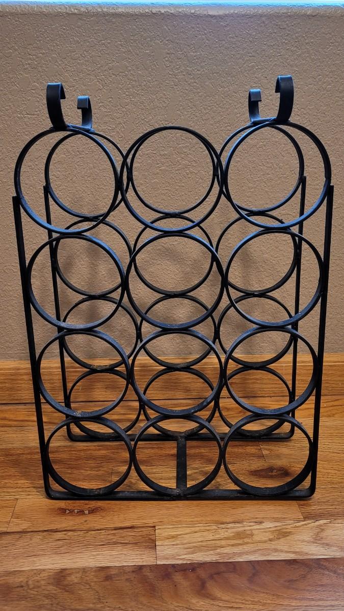 Vintage Wrought Iron Wine Rack