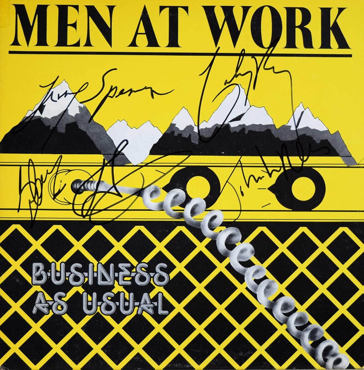 Men At Work signed Business As Usual album | EstateSales.org