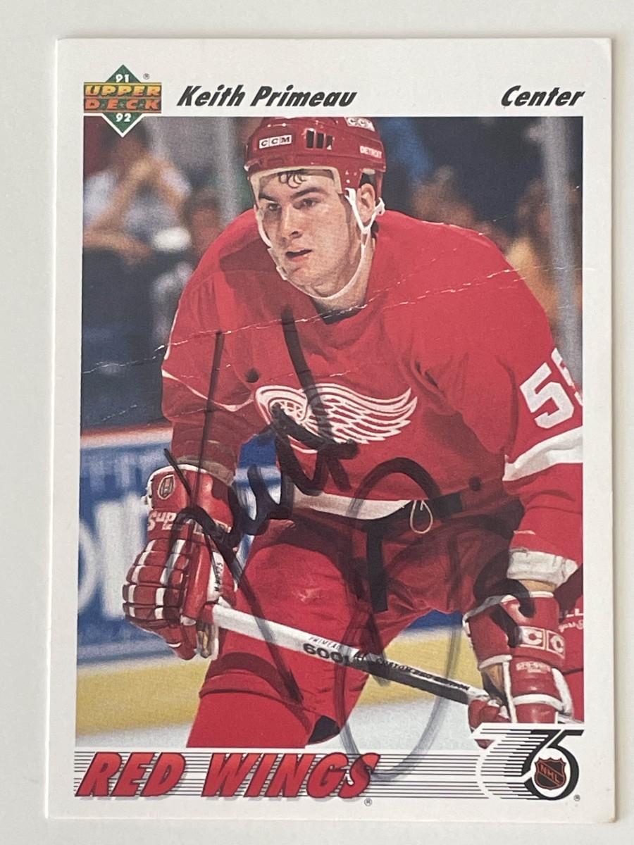 Detroit Red Wings Keith Primeau 91-92 Upper Deck #258 signed trading ...