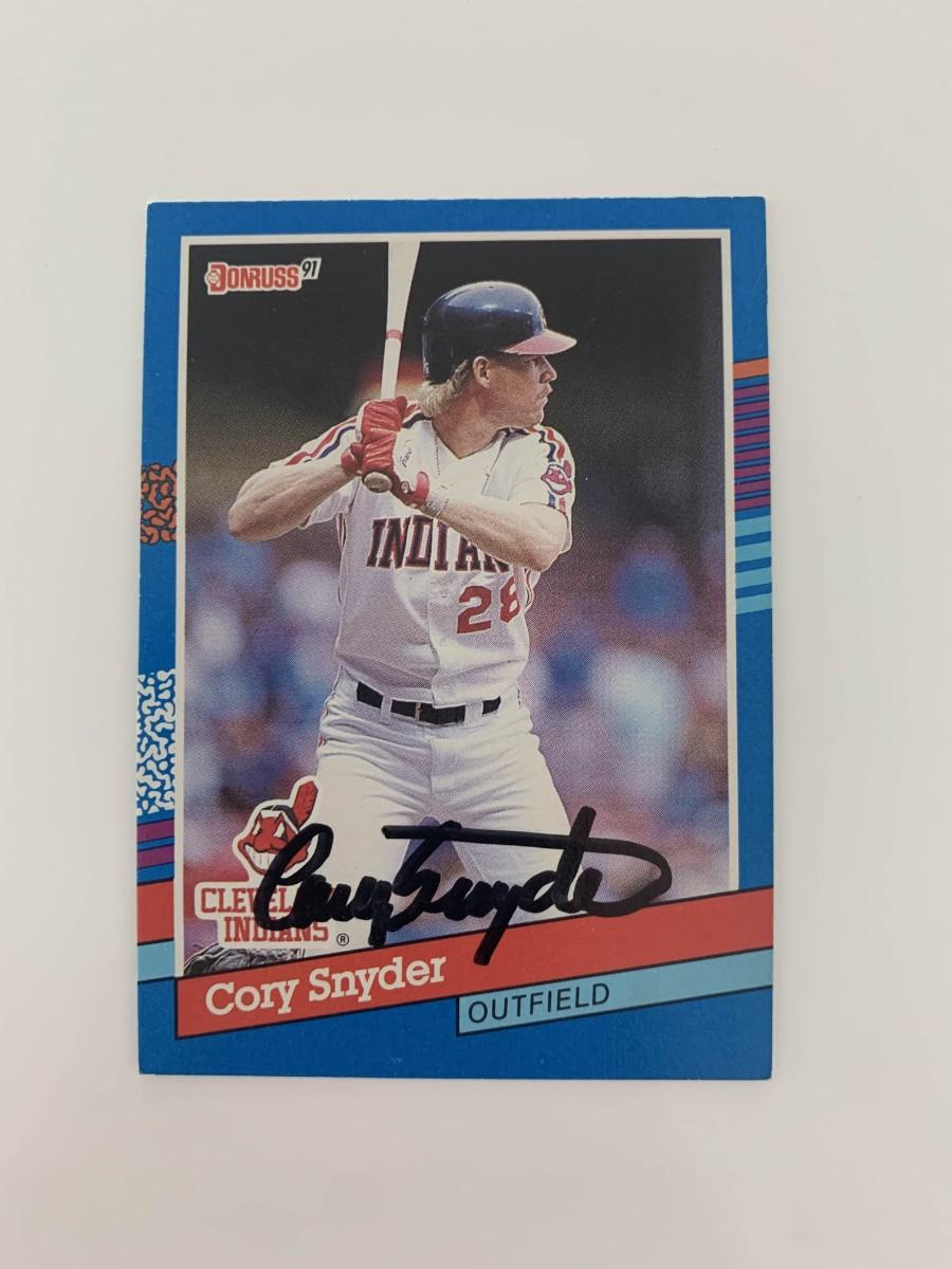 Cory Snyder signed baseball card | EstateSales.org