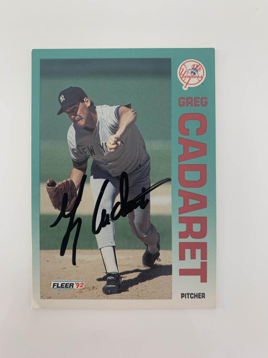 Greg Cadaret signed baseball card | EstateSales.org