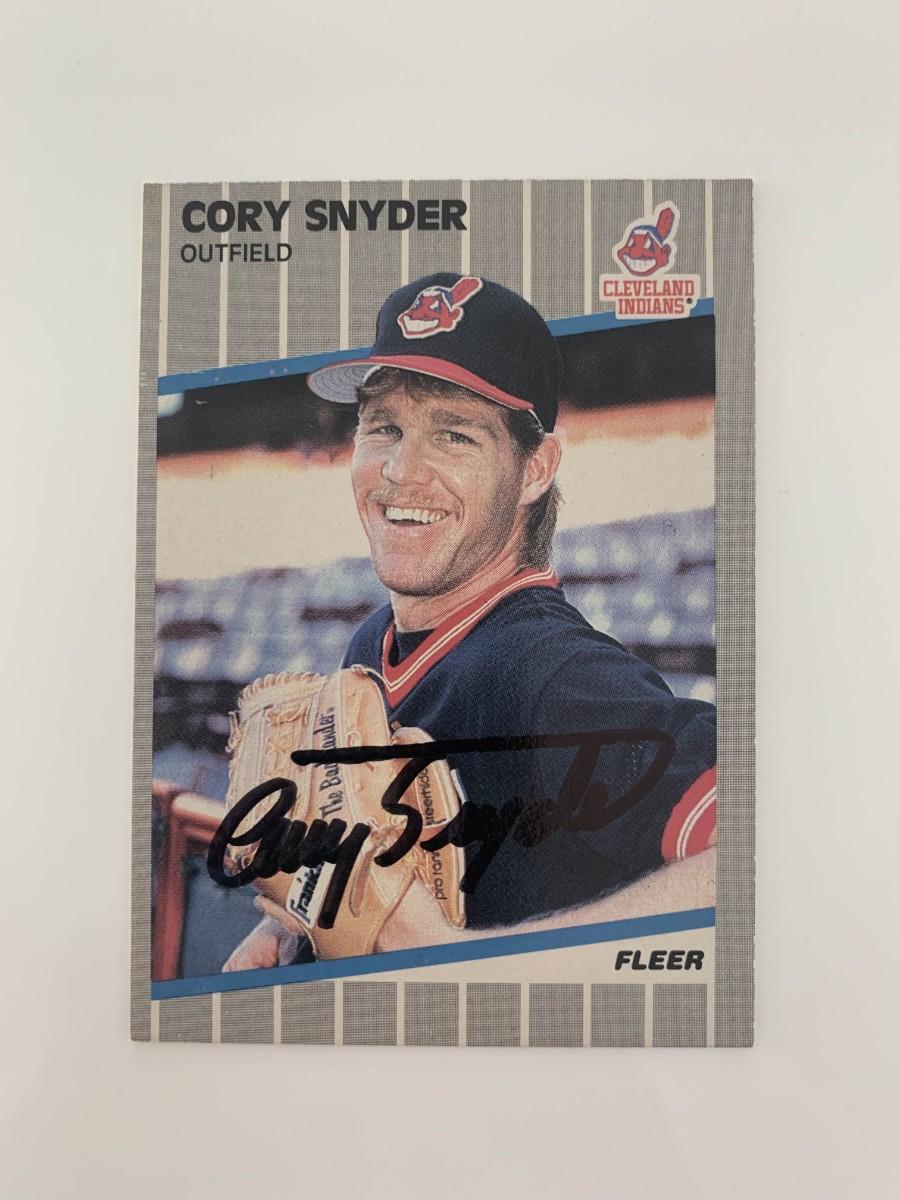 Cory Snyder signed baseball card | EstateSales.org