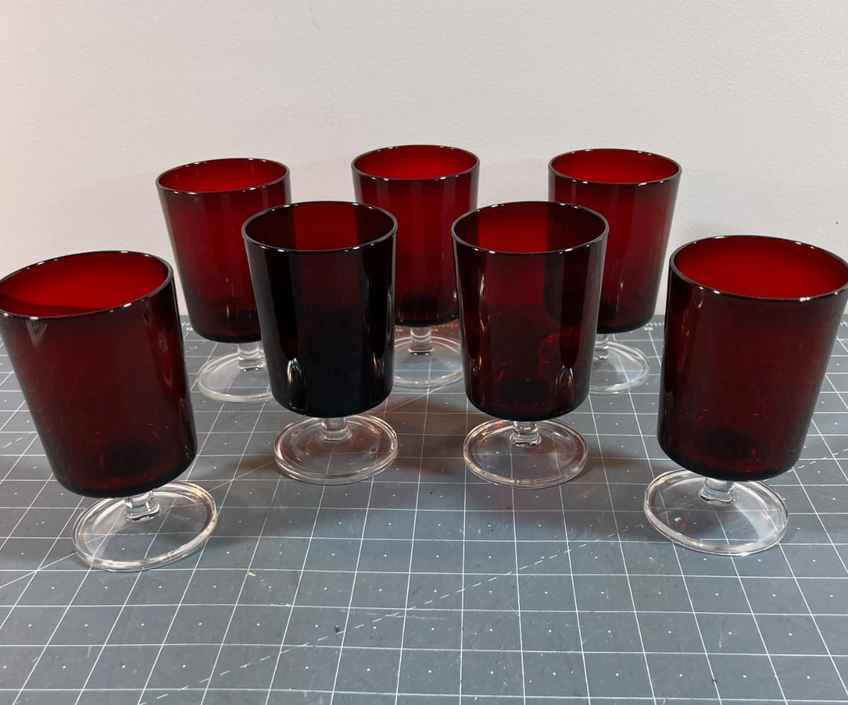Traditional Ruby Red Goblets 7