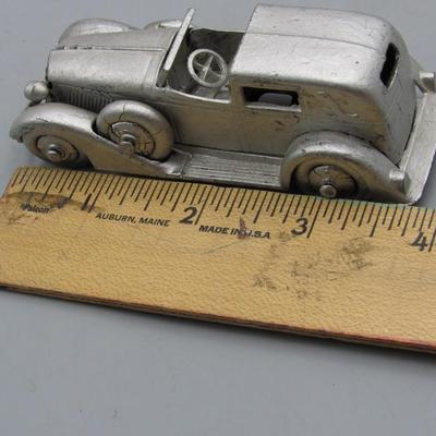 Vintage Antique Cast Metal Silver Tootsie Toy Scale Model Kids Car ...