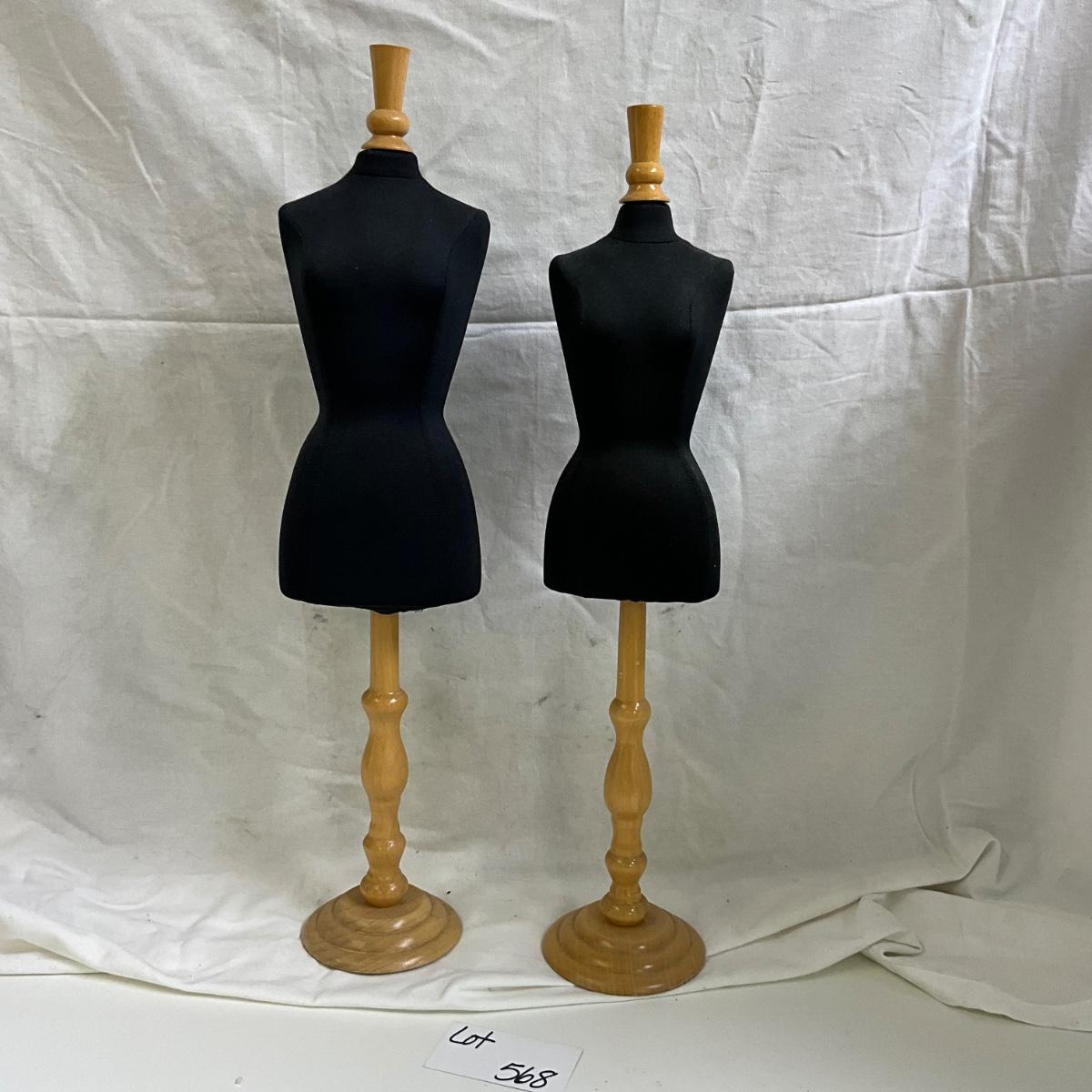 568 Two Black Display Forms 25" & 23" High | EstateSales.org