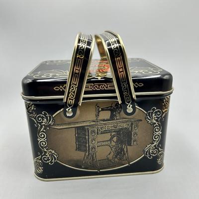 Vintage Retro Singer Sewing Machines Collectible Basket Style Tin Box ...