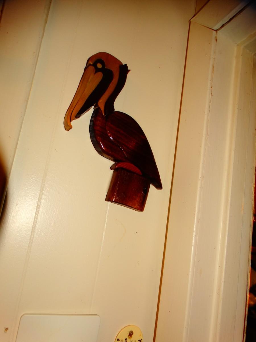 Beautiful Wood Intarsia Nautical Pelican Wall Hanging | EstateSales.org