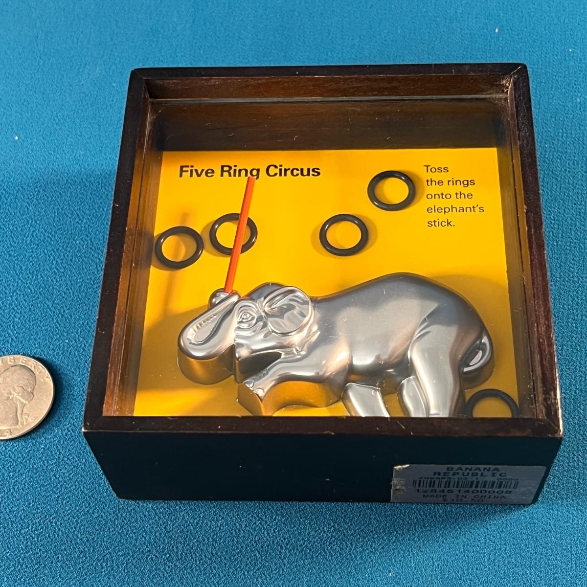 “FIVE RING CIRCUS” TOY GAME TOSS RINGS ONTO ELEPHANT’S STICK ...