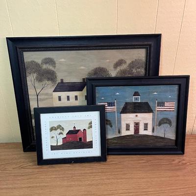 LOT 228B: Three Framed Warren Kimble Prints | EstateSales.org