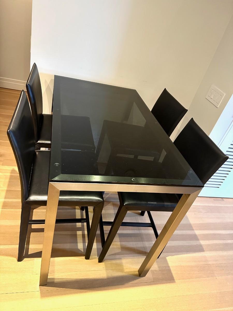 Rectangle Metal Glass Dining Table | EstateSales.org