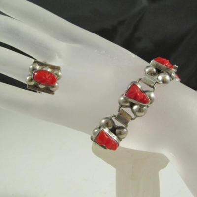 Vintage Del Rio Sterling Silver and Red Jasper Aztec Mask Design ...