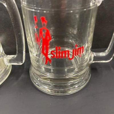 Lot of 2 Vintage 1970's Slim Jim Glass Mugs | EstateSales.org