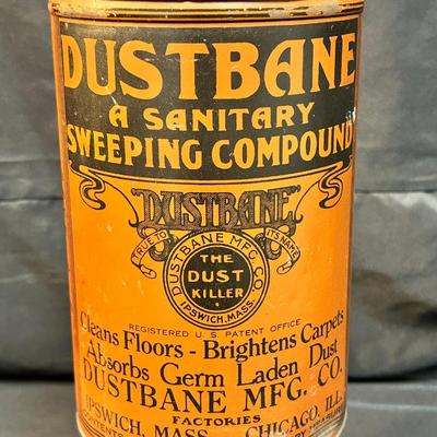 Vintage Dustbane Sweeping Compound Tin Canister | EstateSales.org