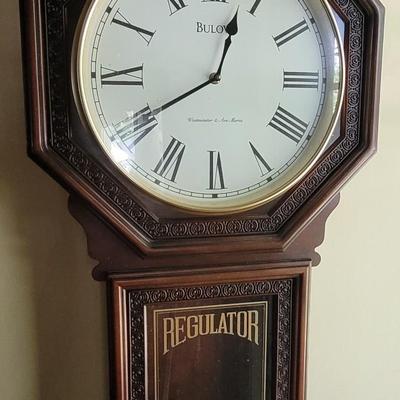 BULOVA Regulator Clock with Westminster & Ave Maria Dual Chime ...