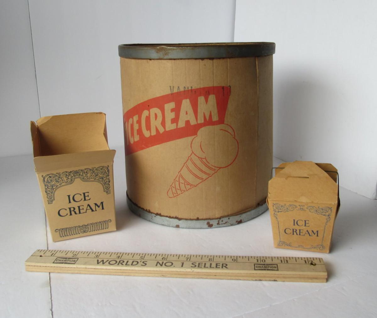 Lot 476: Lot of Vintage Cardboard Ice Cream Boxes and Pails ...