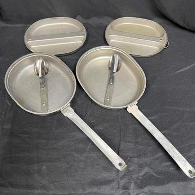 Pair of Vintage Folding All in One Camping Hiking Outdoors Mess Kits ...