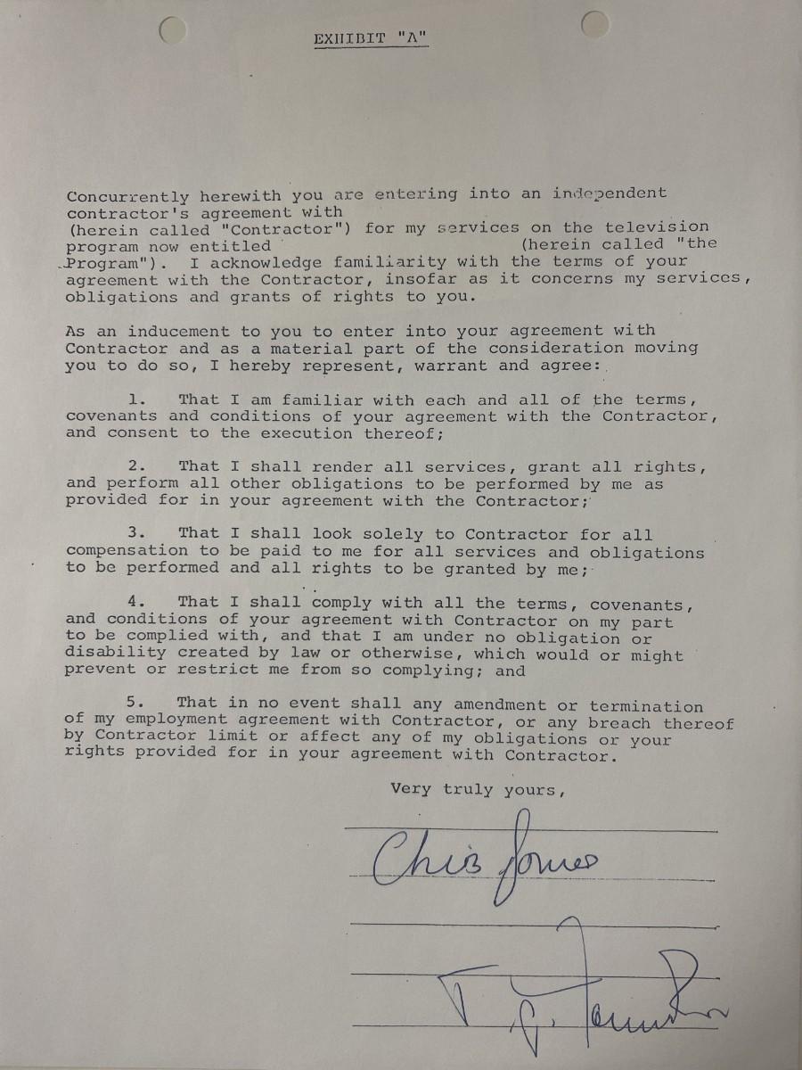 Chris Jones signed contract | EstateSales.org