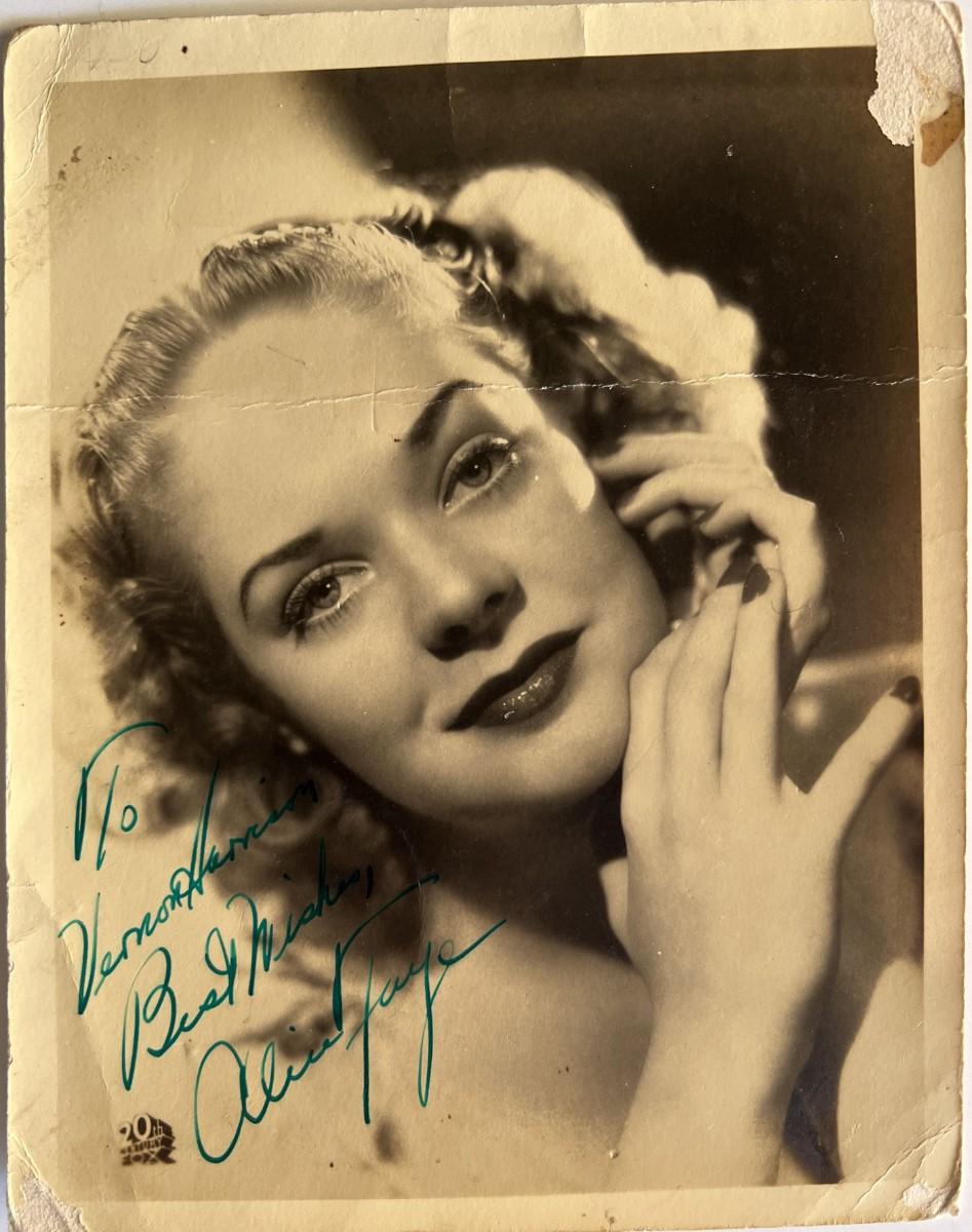 Alice Faye signed photo | EstateSales.org