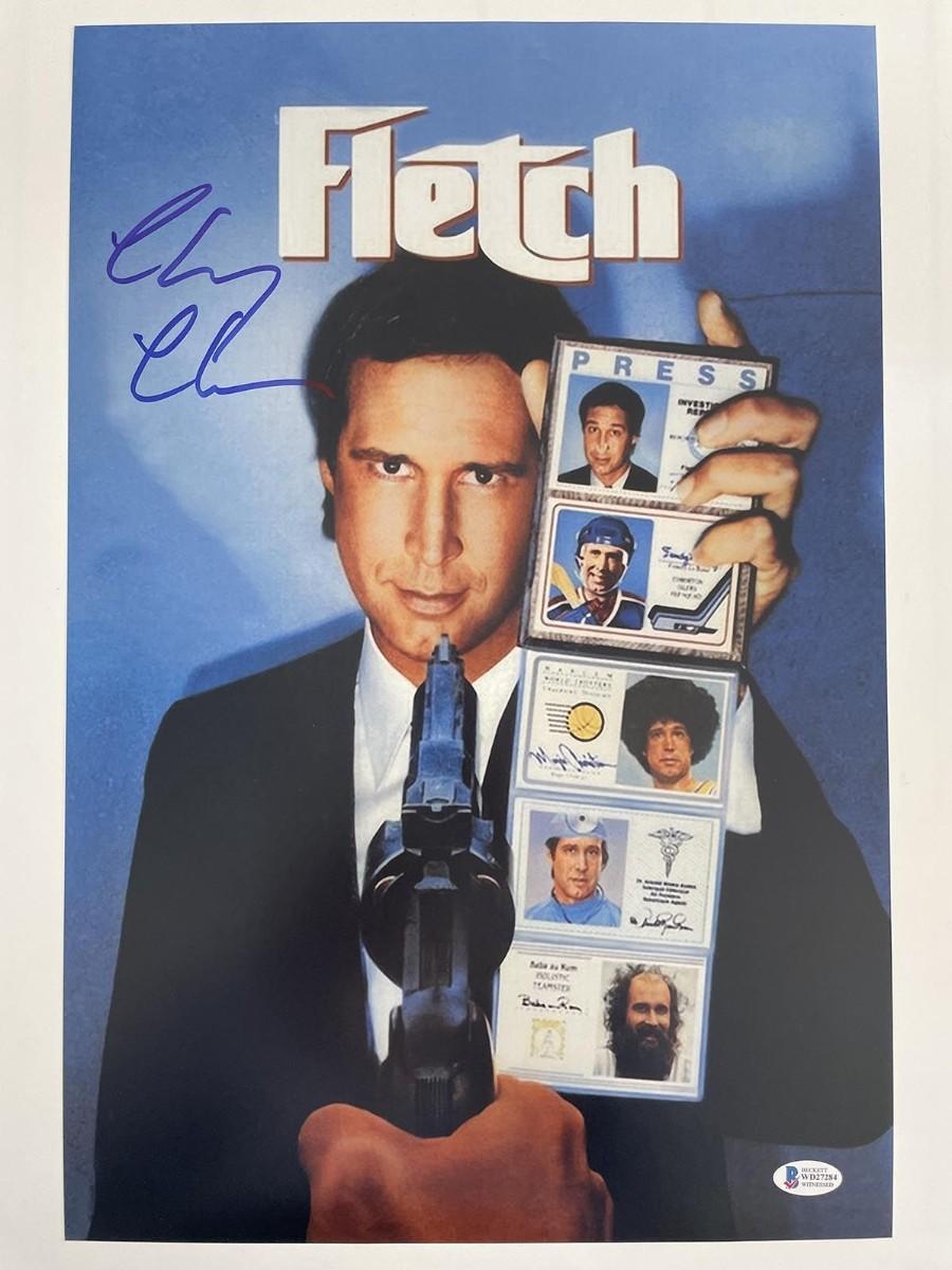 Fletch Chevy Chase signed mini poster - Beckett authenticated ...