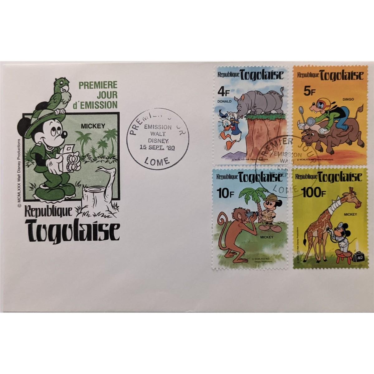 1980 Togo Disney Characters First Day Cover | EstateSales.org