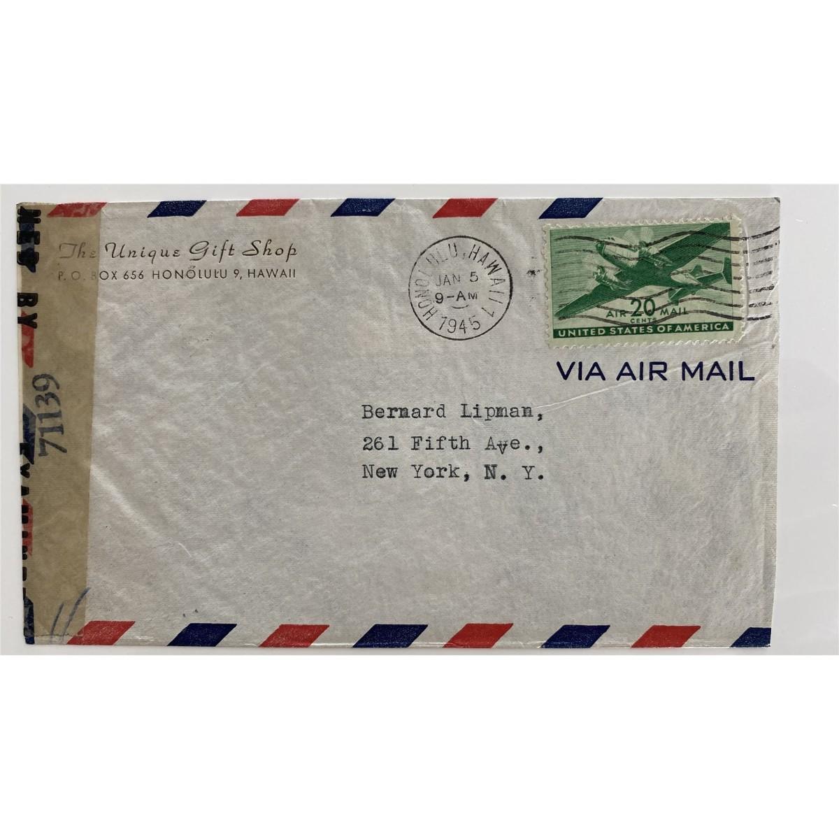 1945 WWII Territory of Hawaii censor stamp | EstateSales.org