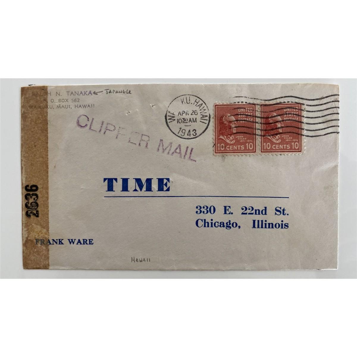 1943 WWII Territory of Hawaii censor stamp | EstateSales.org