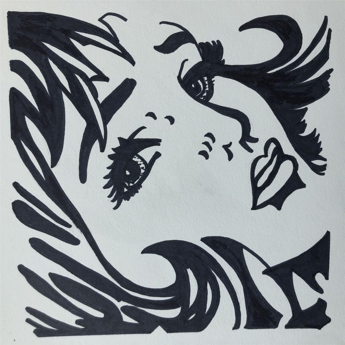 Stylized drawing of woman | EstateSales.org