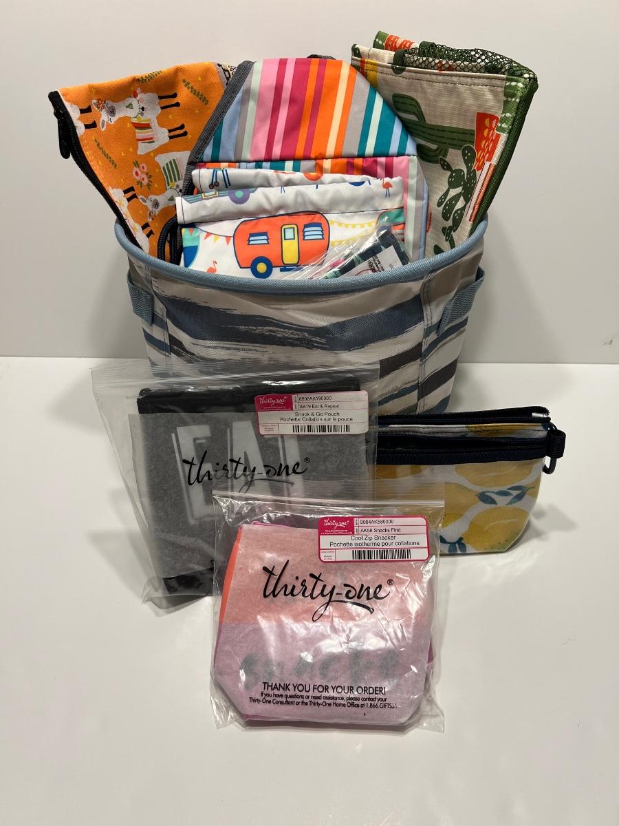 LOT Thirty-One Collection: Zipper Pouch, Snack & Go Pouch, All in ...