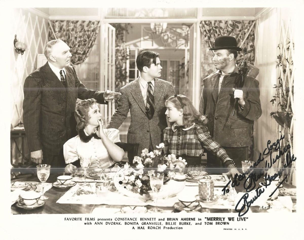 Merrily We Live Bonita Granville Signed Movie Photo | EstateSales.org