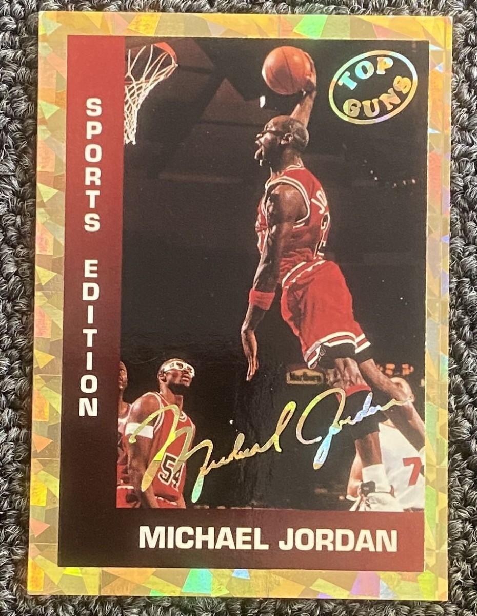 Michael Jordan, Top Guns facsimile signed Card | EstateSales.org