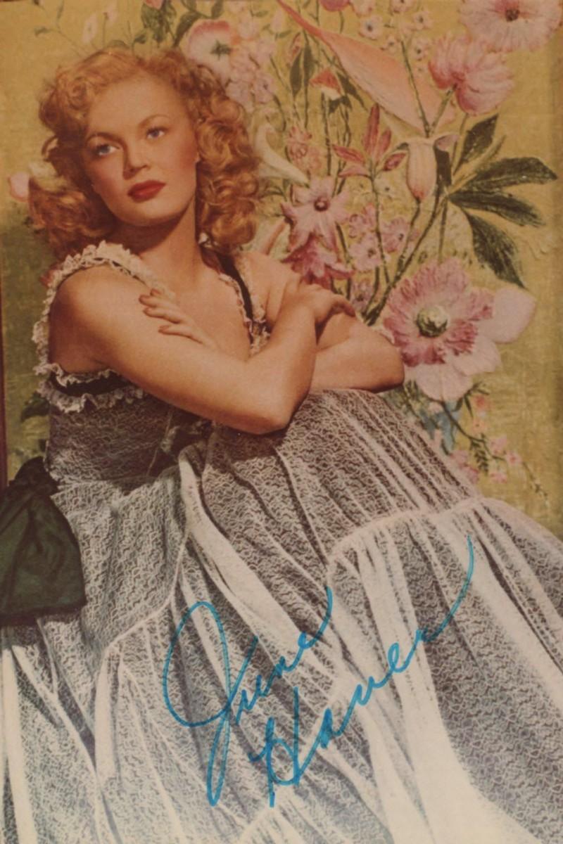 June Haver signed photo | EstateSales.org