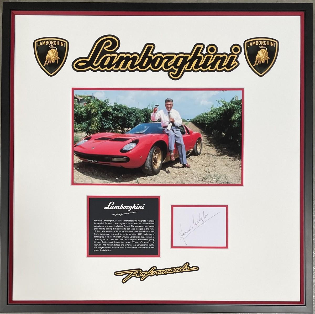 Ferruccio Lamborghini original signature collage | EstateSales.org