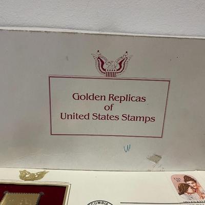 Golden Replicas of United States Stamps Set | EstateSales.org