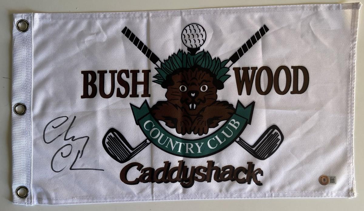 Caddyshack Chevy Chase signed pin flag. Beckett authenticated ...