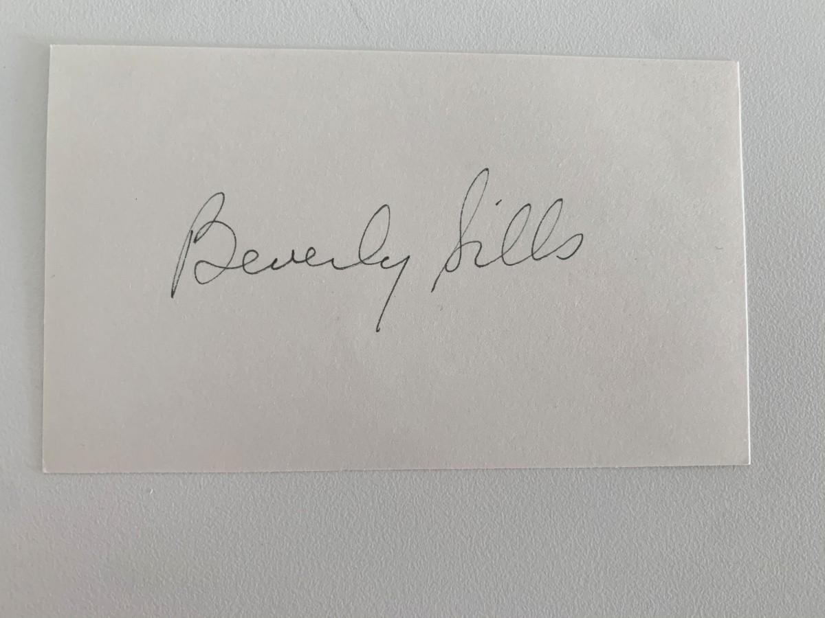 Opera singer Beverly Sills original signature | EstateSales.org