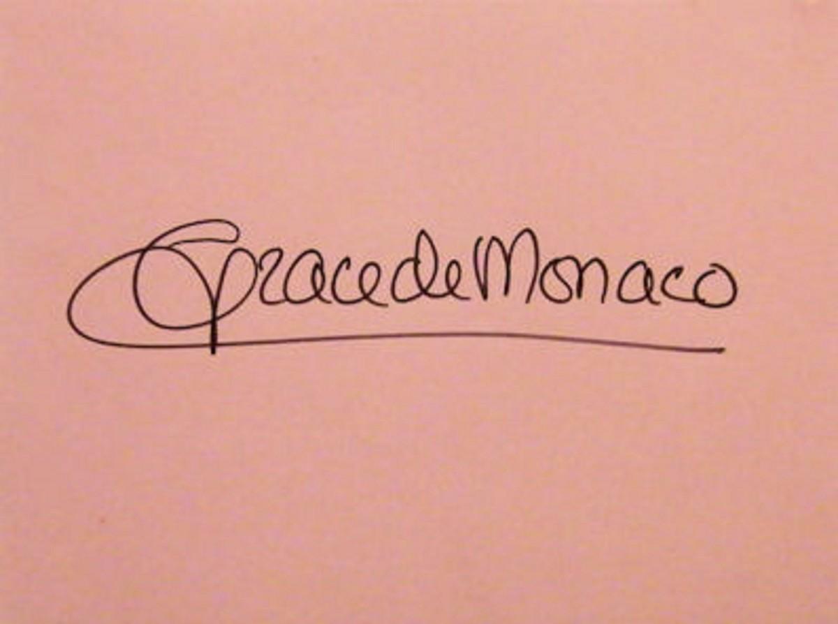 Princess Grace DeMonaco signature slip | EstateSales.org