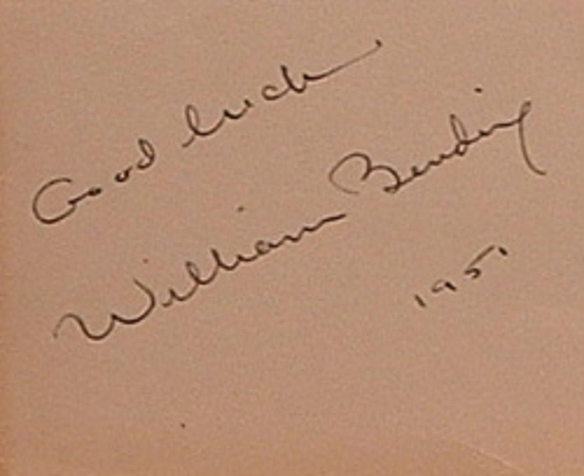 William Bendix signature slip | EstateSales.org