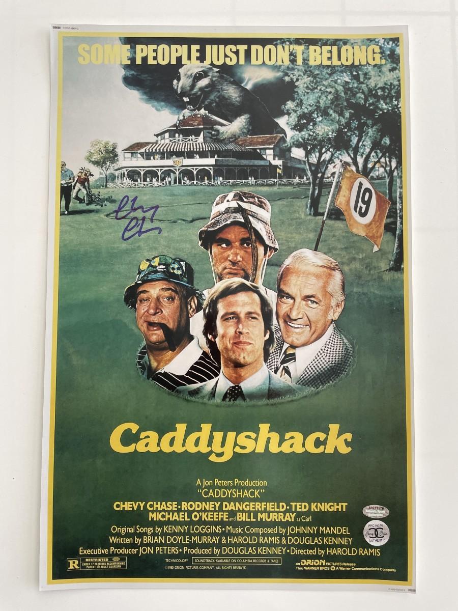 Caddyshack Chevy Chase signed movie poster | EstateSales.org