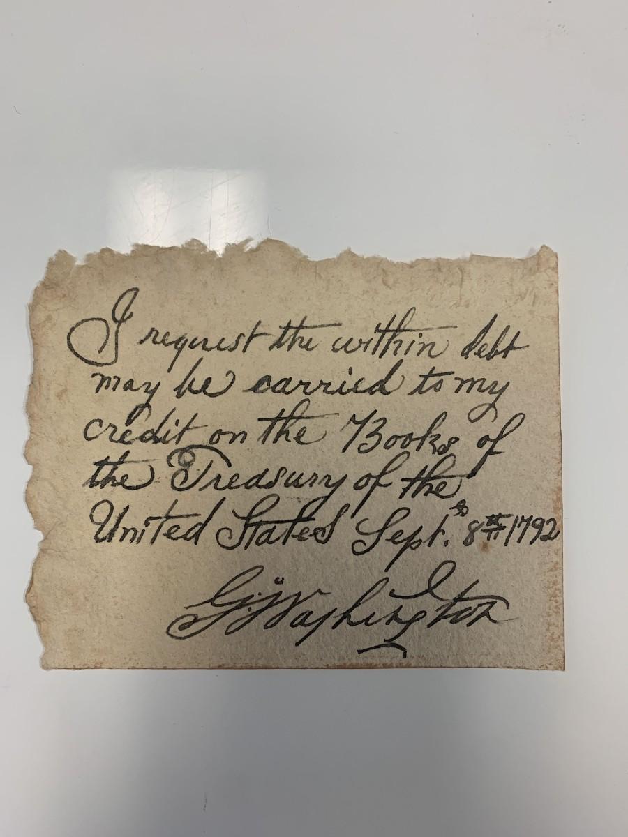George Washington signed note. GFA authenticated | EstateSales.org