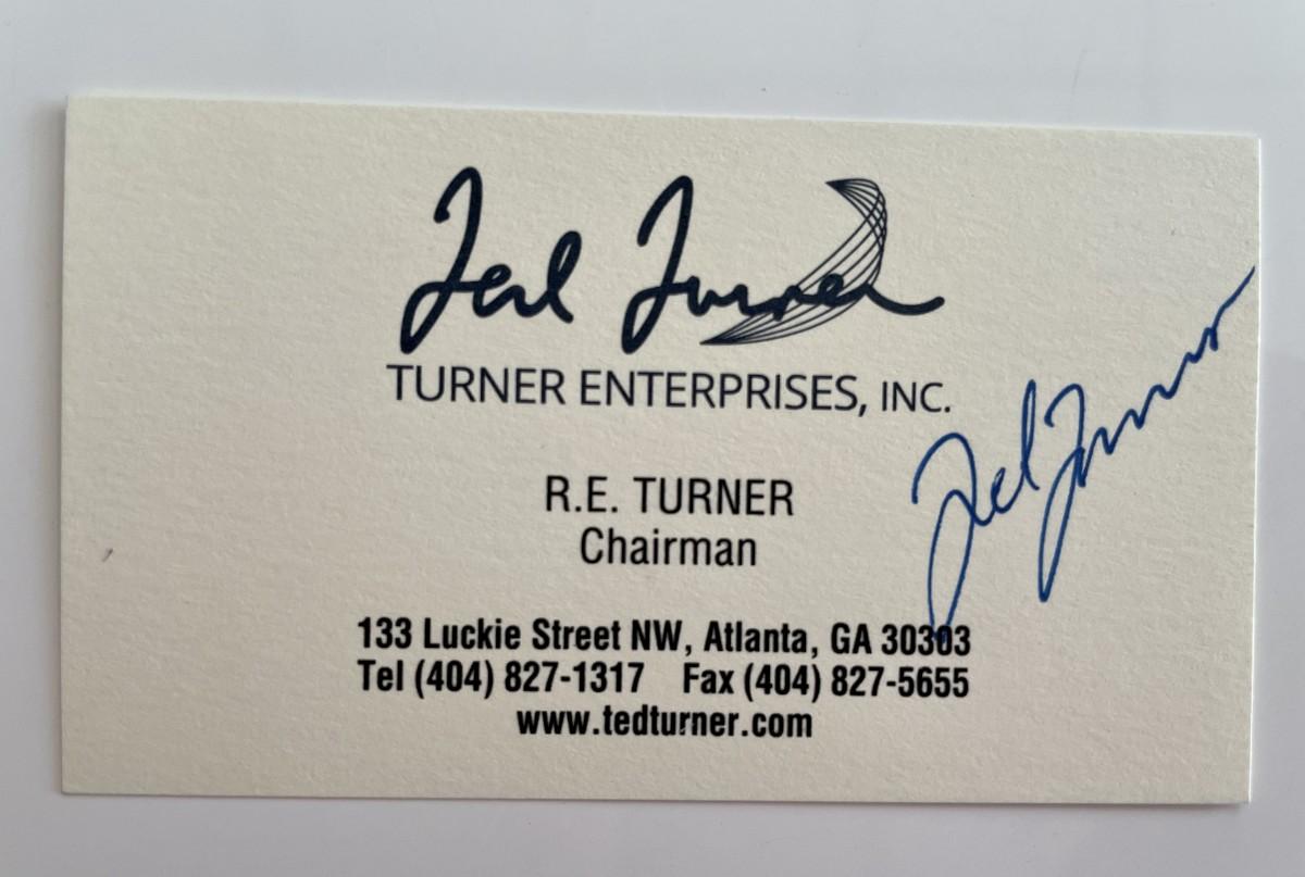 Ted Turner signed business card | EstateSales.org