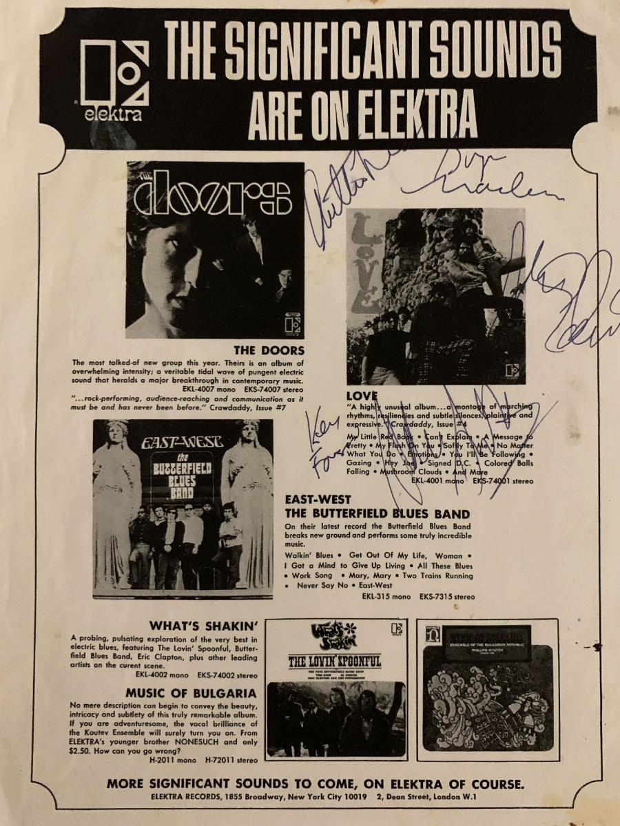 Rock Band LOVE signed Electra Records Advertisement | EstateSales.org