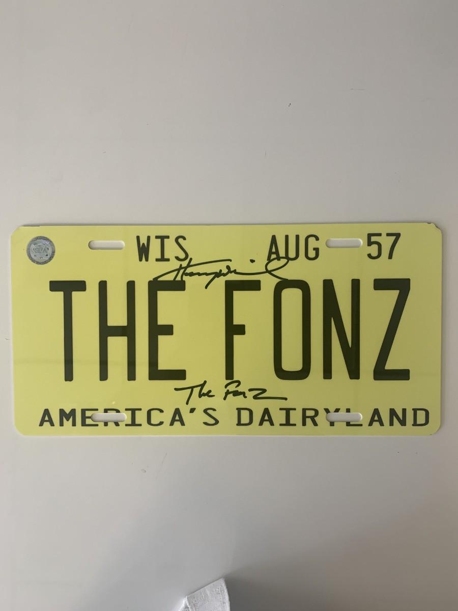 Henry Winkler Happy Days signed license plate. GFA authenticated ...