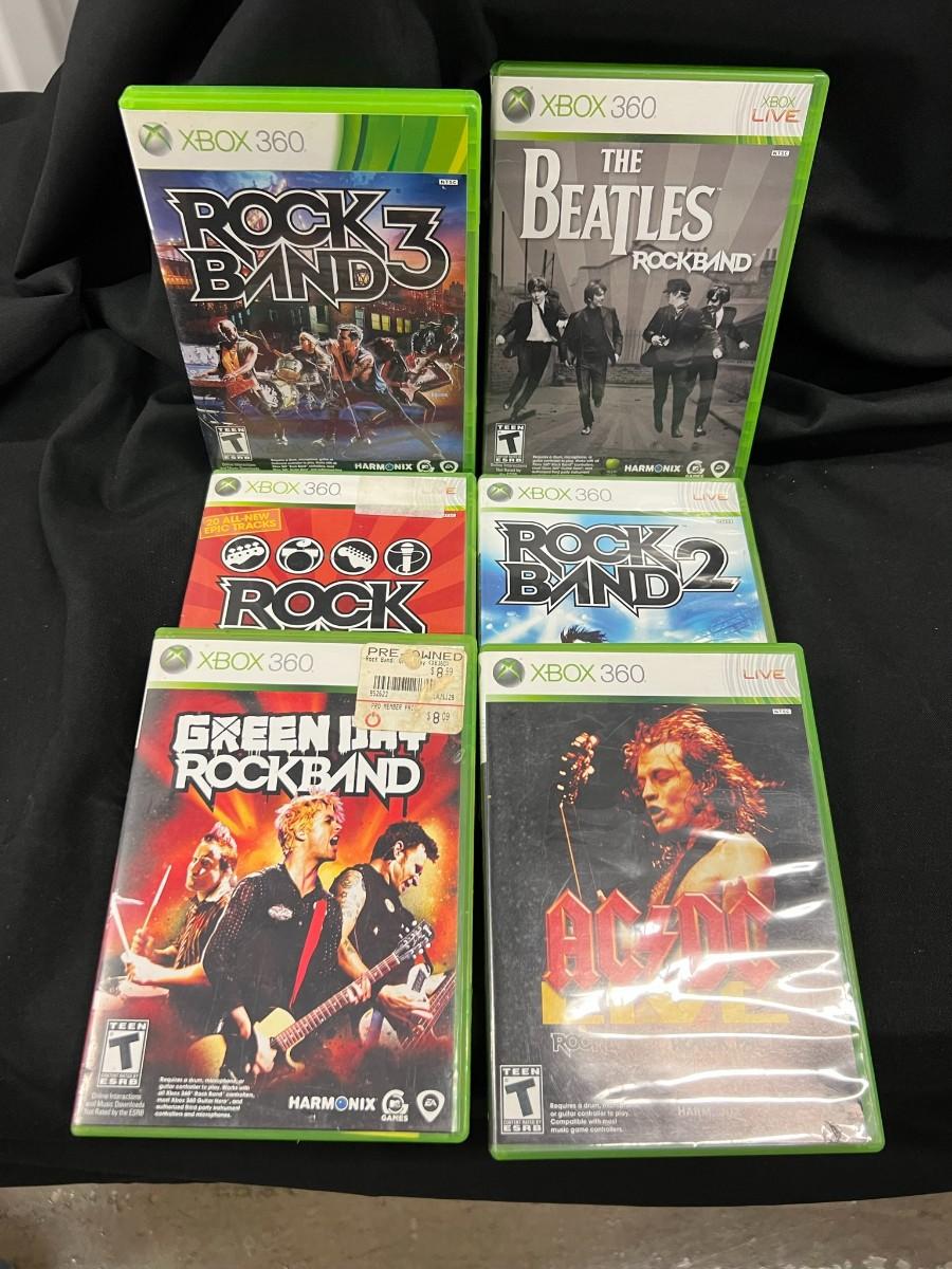 6 XBOX 360 Rock Band Games | EstateSales.org