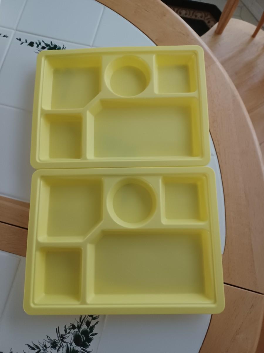 2 Cafeteria Yellow Food Tray | EstateSales.org