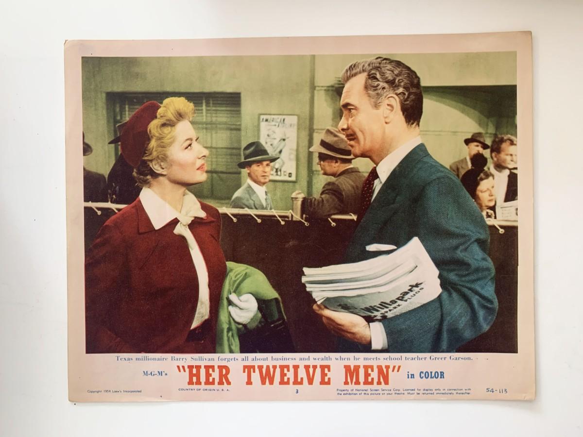 Her Twelve Men original 1954 vintage lobby card | EstateSales.org